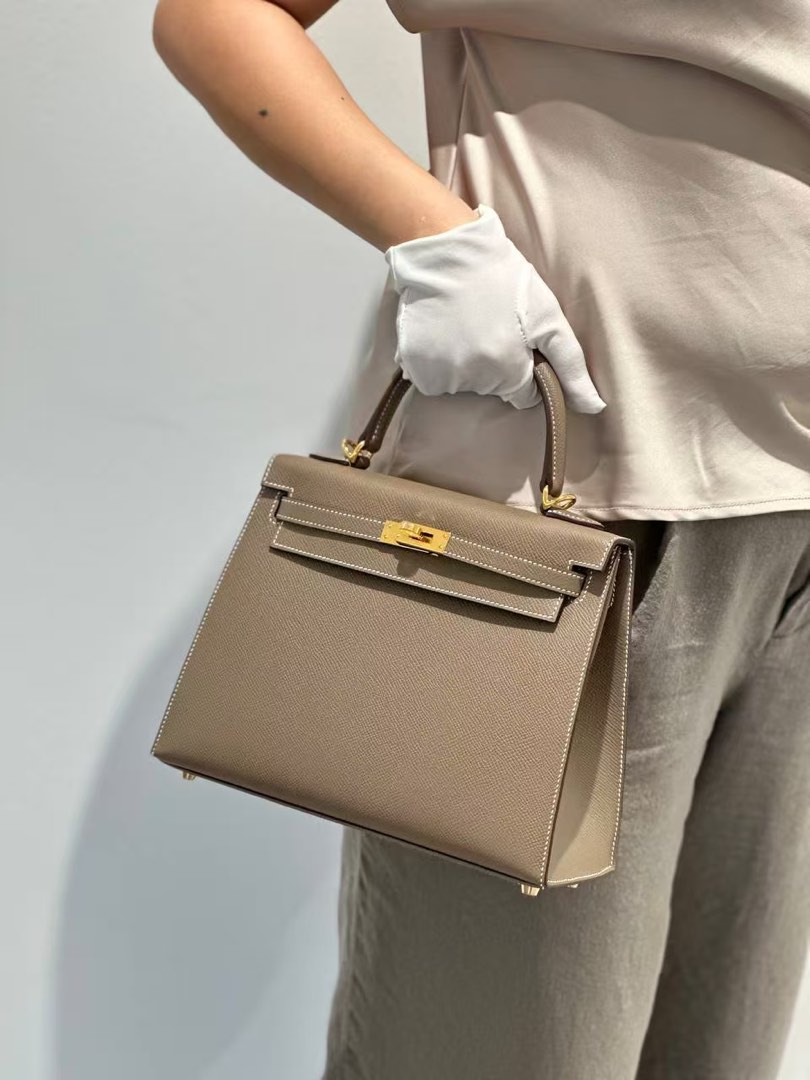BN Hermes Kelly 25 Etoupe Sellier Epsom GHW, Luxury, Bags & Wallets on ...