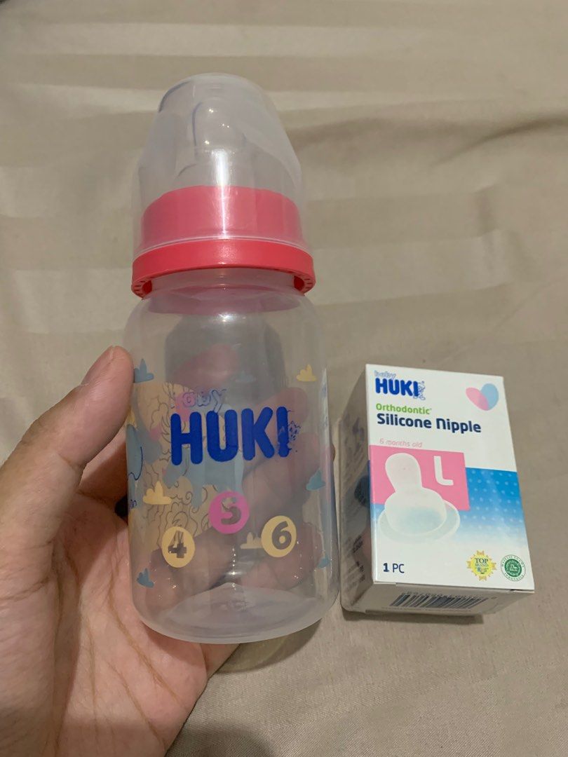 Botol Susu Huki Orthodontic 120ml Free Dot Baru, Bayi & Anak, Perawatan ...