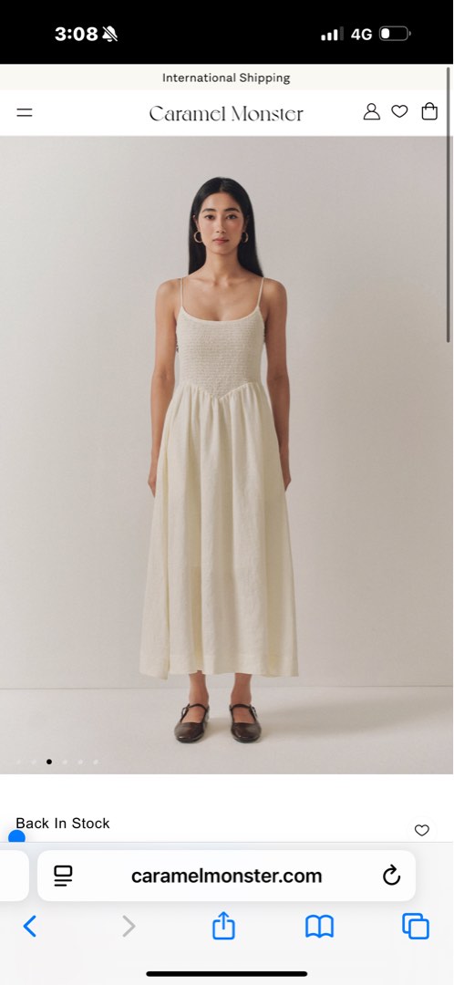 Caramel Monster Doris Midi Dress - Ivory, Women's Fashion, Dresses ...