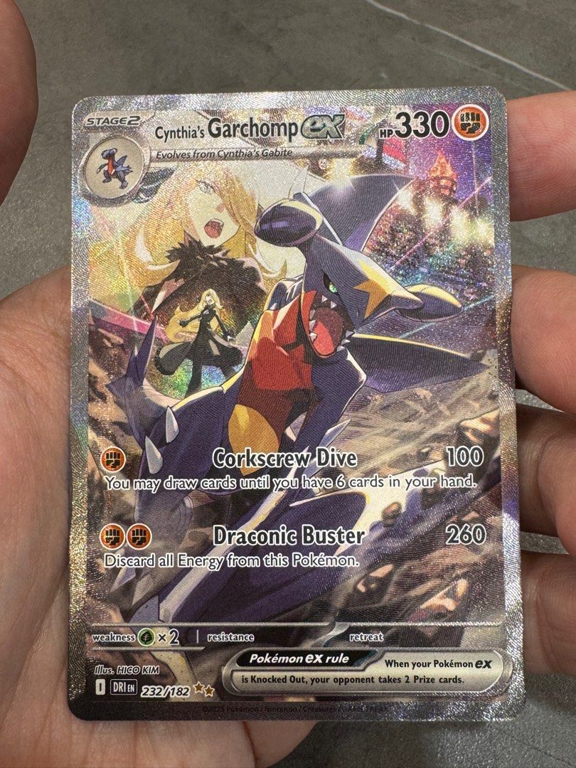 Cynthia’s Garchomp Ex SIR #232 Pokemon TCG Destined Rivals, Hobbies ...