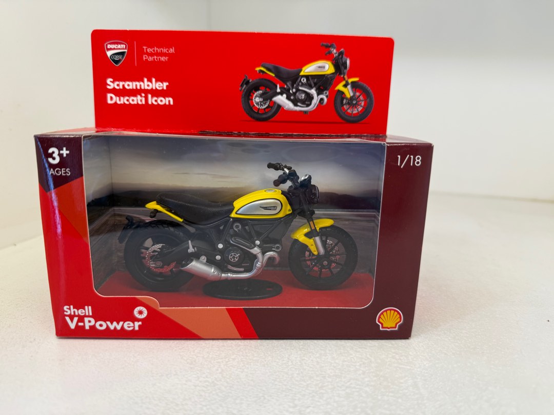 Diecast Ducati Scrambler Ducati Icon Shell V-Power edisi 2024, Toys ...