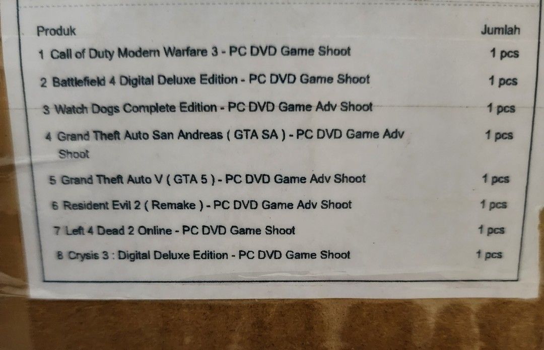 DVD KASET CD PC Games Murah GTA V San Andreas, Resident Evil, Watch ...