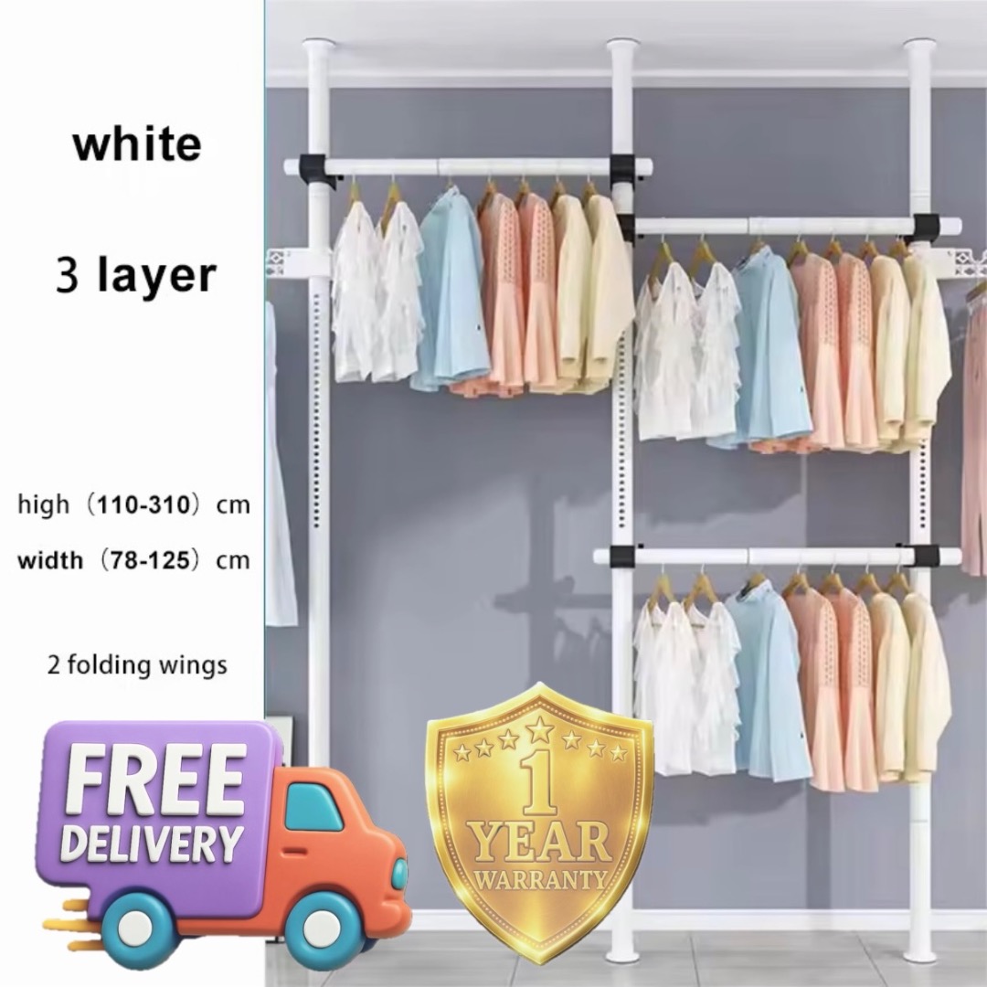 [FREE DELIVERY] Ceiling Clothes Drying Rack | 3-Layer Garment Hanging ...