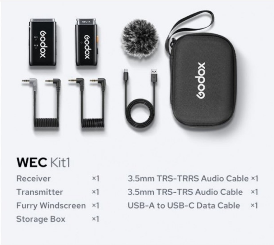 Godox WEC Kit1 Kit2 2.4GHz Wireless Microphone System l, Photography ...