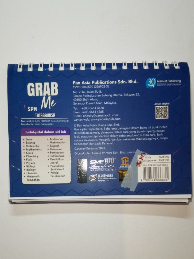 Grab me Tatabahasa Spm, Hobbies & Toys, Books & Magazines, Assessment Books on Carousell