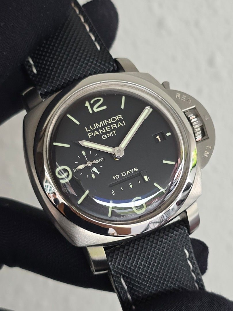 [PANERAI SERVICED 2021!] PANERAI LUMINOR 1950 10 DAYS GMT ACCIAIO ...