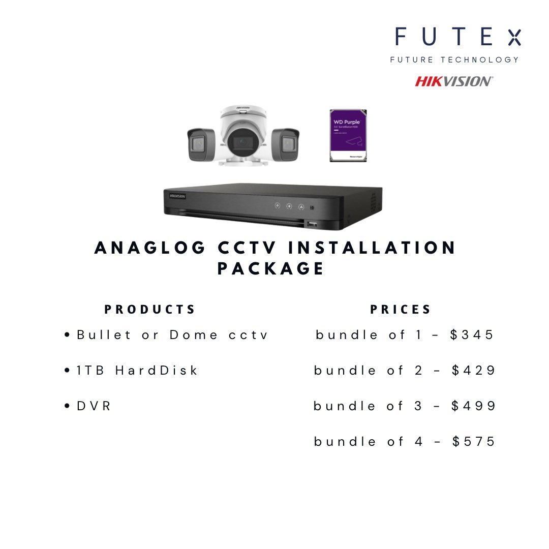 HIK ANALOG CCTV SETUP w INSTALLATION, Furniture & Home Living, Security ...