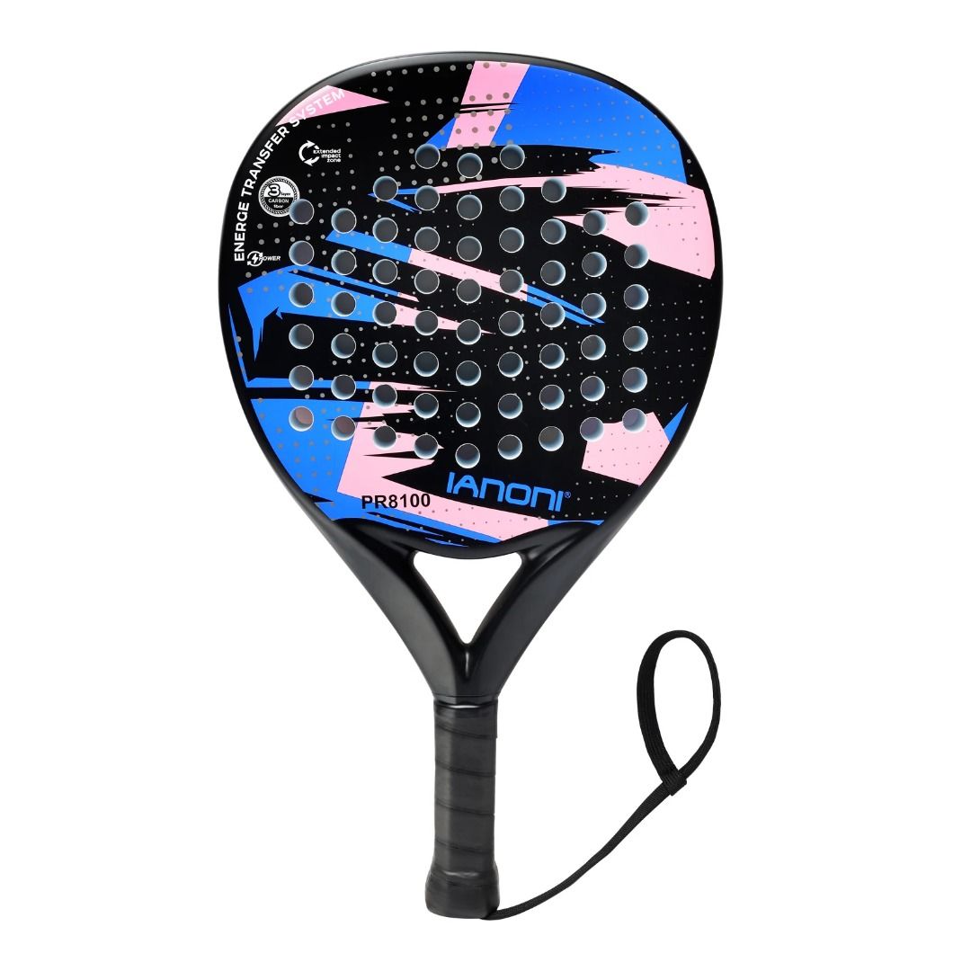 IANONI Padel Racket Carbon Fiber Surface with EVA Memory Flex Foam Core ...
