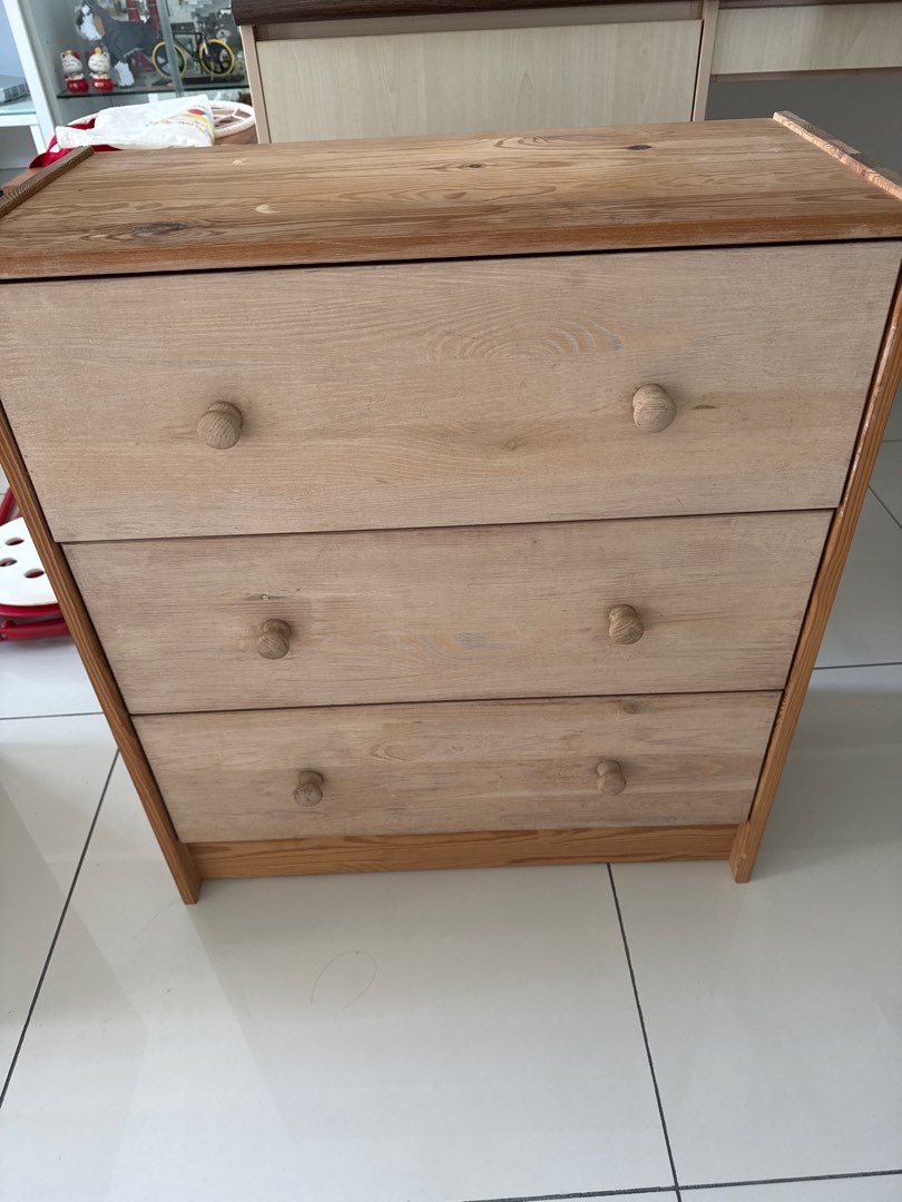 Ikea wood RAST chest of drawer / cabinet, Furniture & Home Living ...