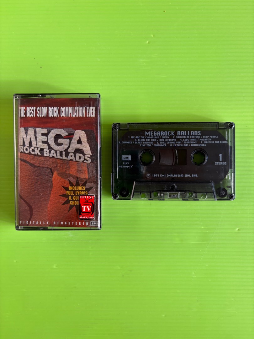 Kaset Mega Rock Ballads The Best Slow Rock Compilation Ever Featuring Queen Deep Purple Bad ...