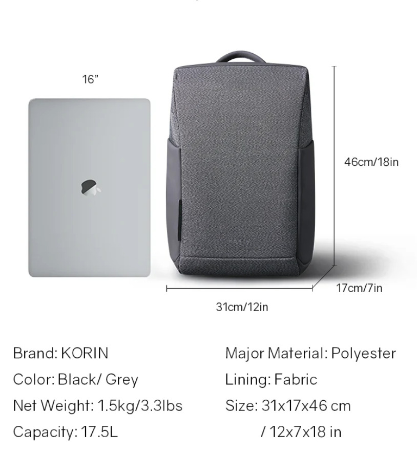 KORIN SnapPack -Multifunctional Flexibility Anti-theft Travel BackPack ...