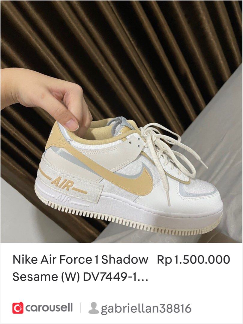 NIKE AIR FORCE 1 SHADOW, Fesyen Wanita, Sepatu di Carousell