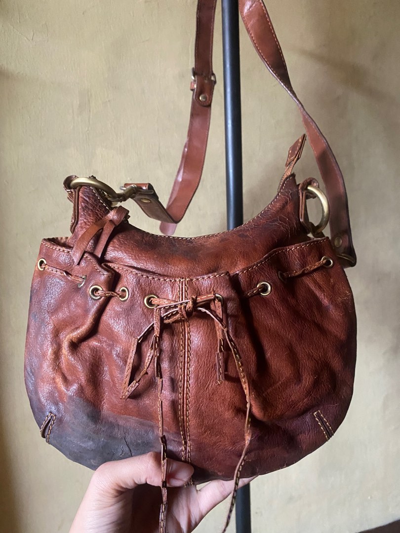 Oasis Brown Genuine Leather sling Cross body bag, Women's Fashion, Bags & Wallets, Cross-body ...