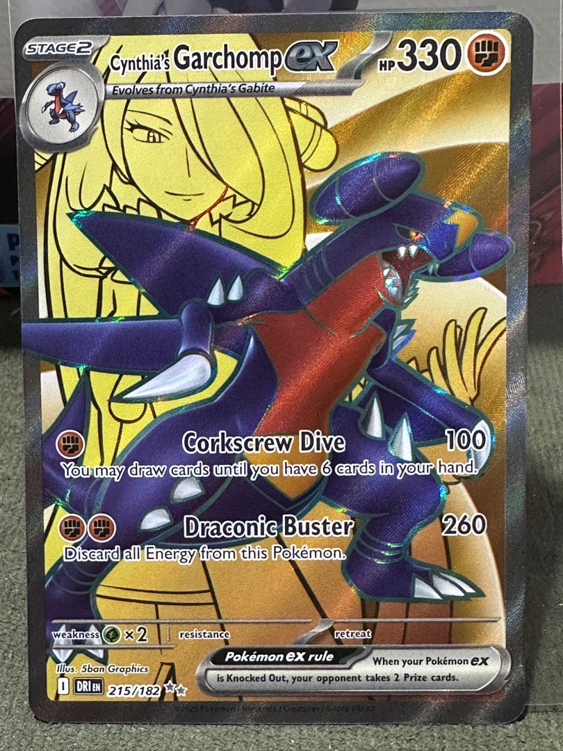 Pokemon Destined Rivals Cynthia's Garchomp Ex #215, Hobbies & Toys ...
