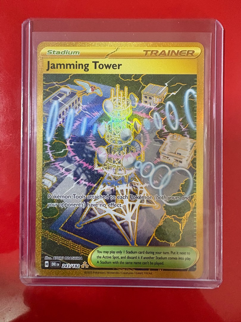Pokemon TCG Destined Rivals - Jamming Tower Gold Stadium Card, Hobbies ...