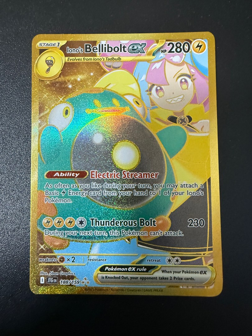 Pokemon tcg Iono's Bellibolt ex - 188/159 - Gold Secret Rare Scarlet ...