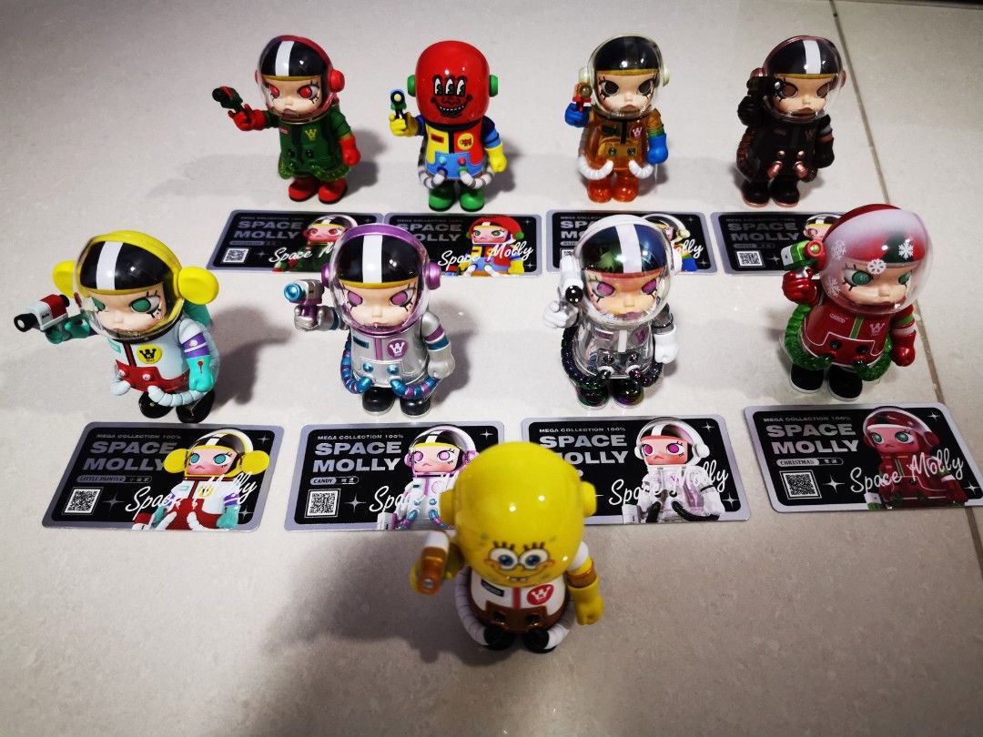 Popmart Mega Space Molly 100% Series 1 Full Set Clearance - Spongebob ...