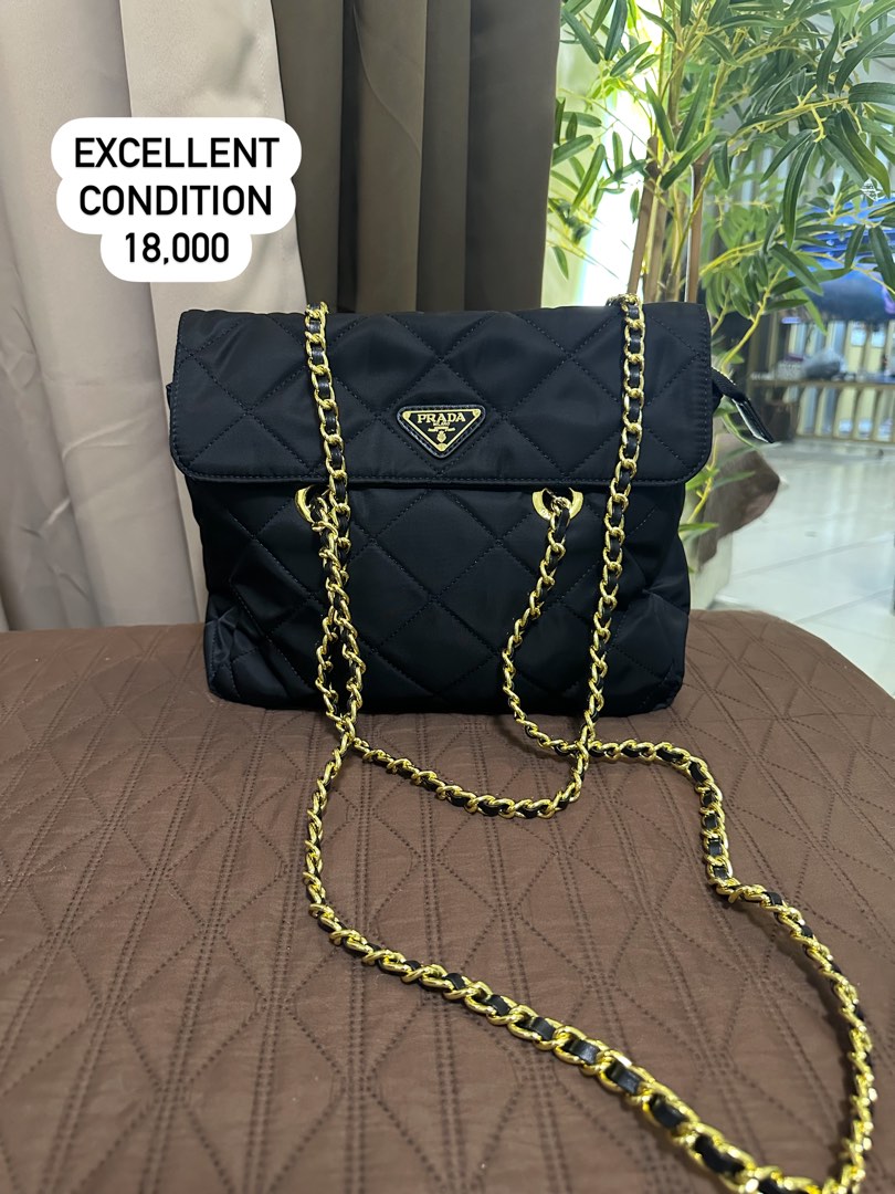 Prada chain flap shoulder bag, Luxury, Bags & Wallets on Carousell