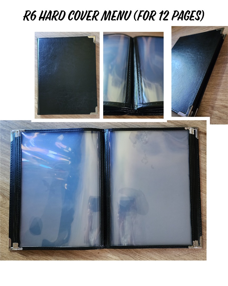 SG Stock-HARD COVER MENU FOLDER (to hold up to 12 pages of menu) | Menu ...