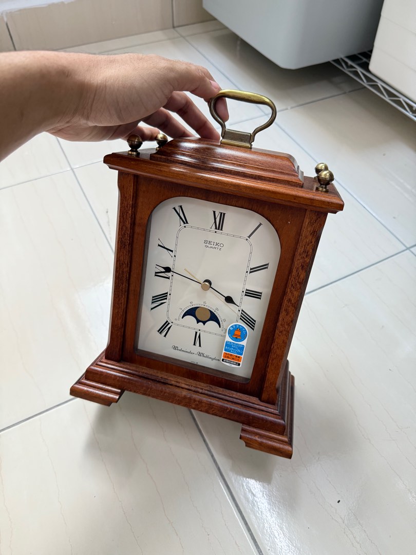 Seiko Quartz Westminster Whittington Wooden Mantle Chime Clock ...