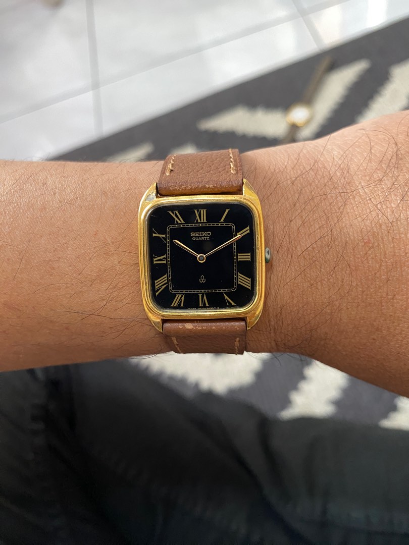 Seiko Tank Roman Dial 7820-5500, Fesyen Pria, Jam Tangan di Carousell
