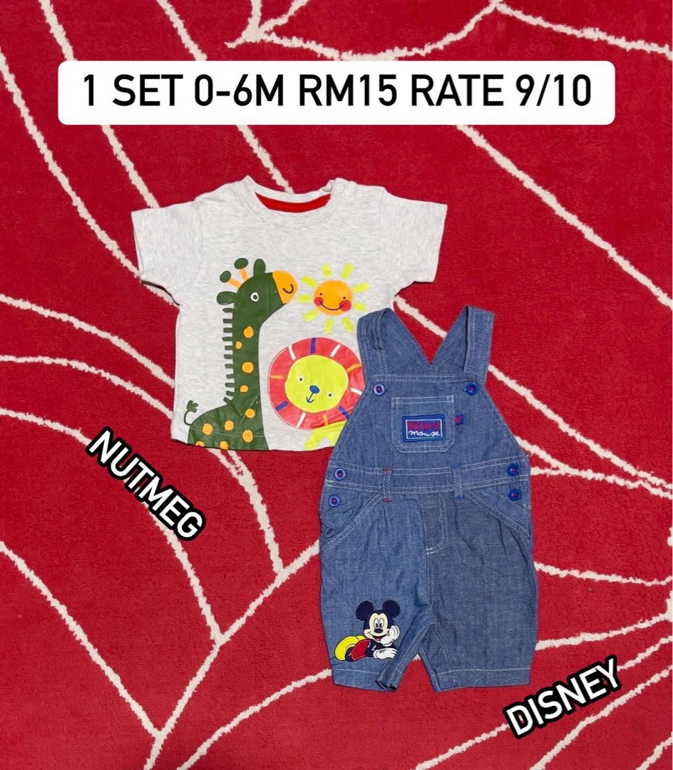 Set Disney & nutmeg 0-6 months boy RM15, Babies & Kids, Babies & Kids ...