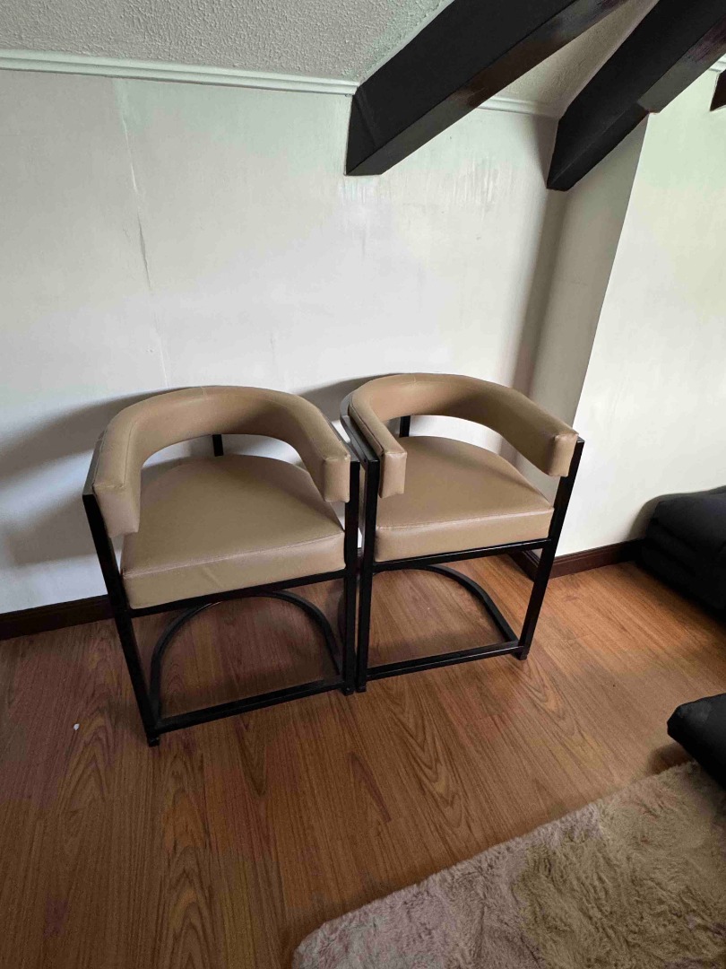Slightly used metal dining chairs, Furniture & Home Living, Furniture ...