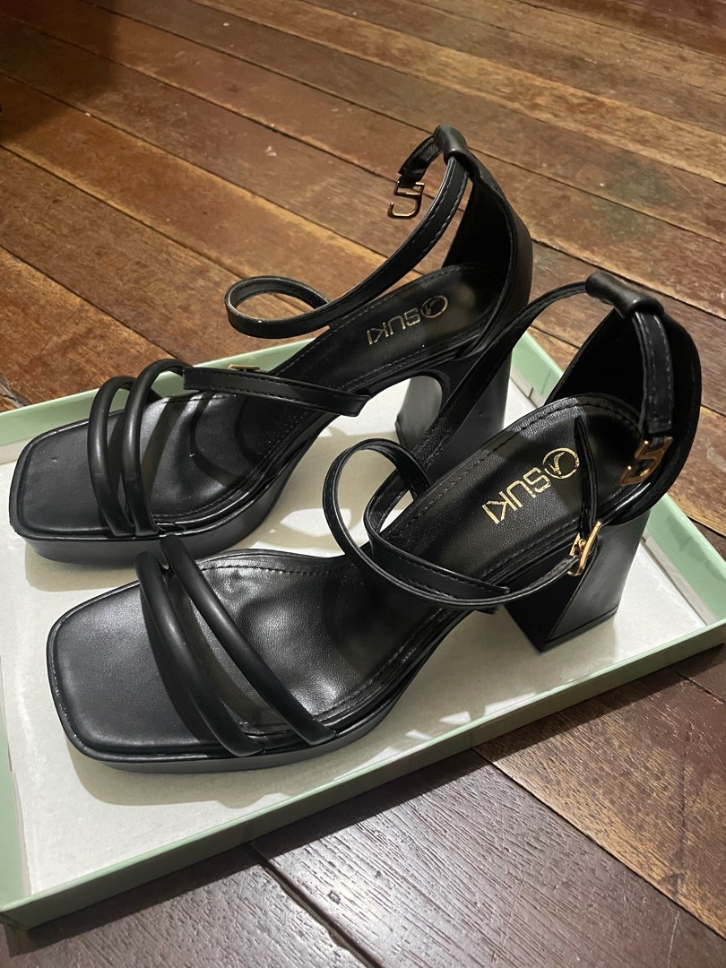 Suki Black High Heels, Women's Fashion, Footwear, Heels on Carousell
