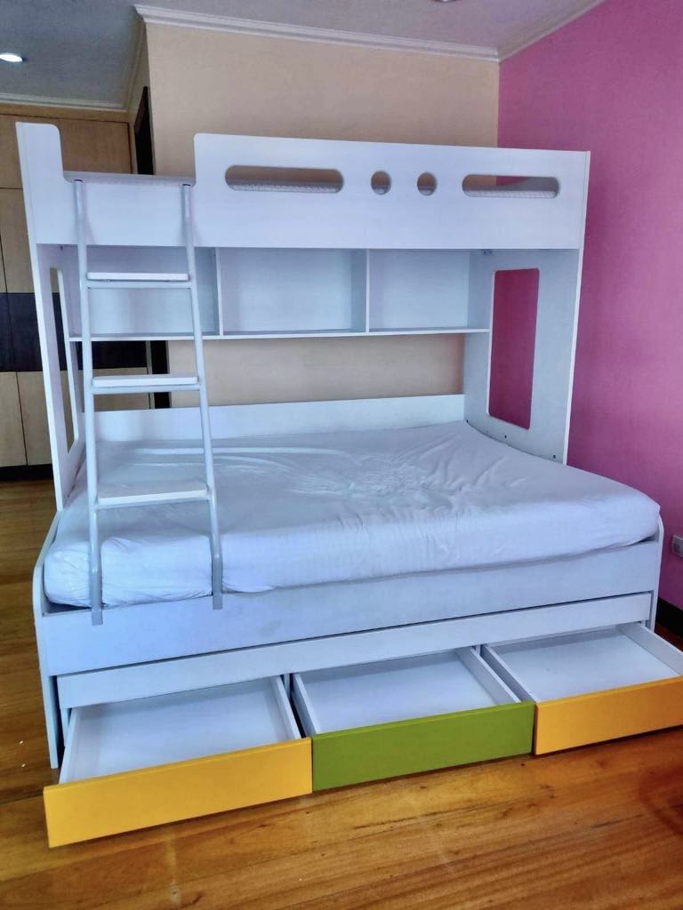 Mandaue Foam Kids Triple Bunk Bed Frame, Furniture & Home Living ...