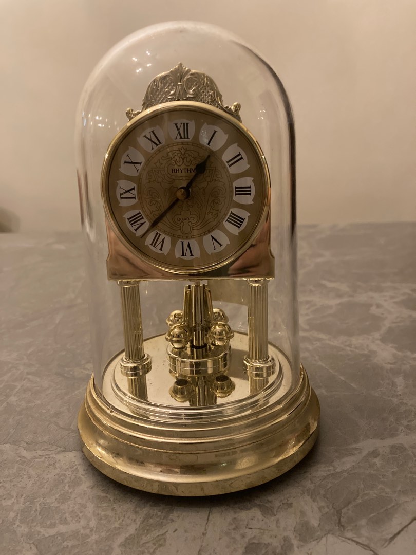 Vintage Rhythm Clock with Dome, Furniture & Home Living, Home Decor ...
