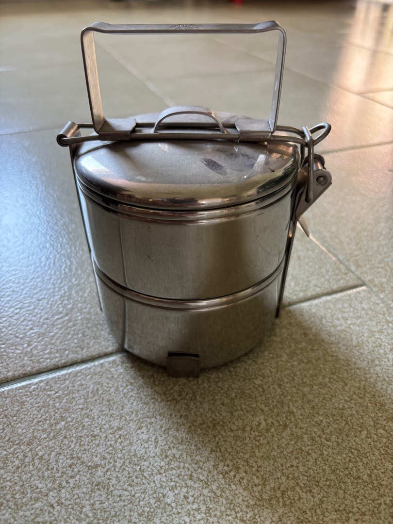 Zebra Brand Mini 2 tier Tingkat/ Metal Lunch Box, Furniture & Home ...