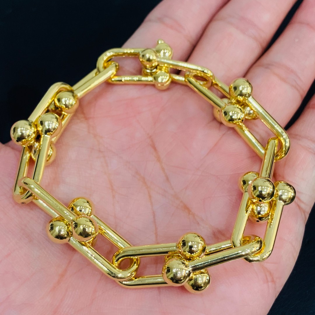 18k Saudi Gold VVVVSPL Electroforming Hardwear Bracelet 12.62g, Women's Fashion, Jewelry ...