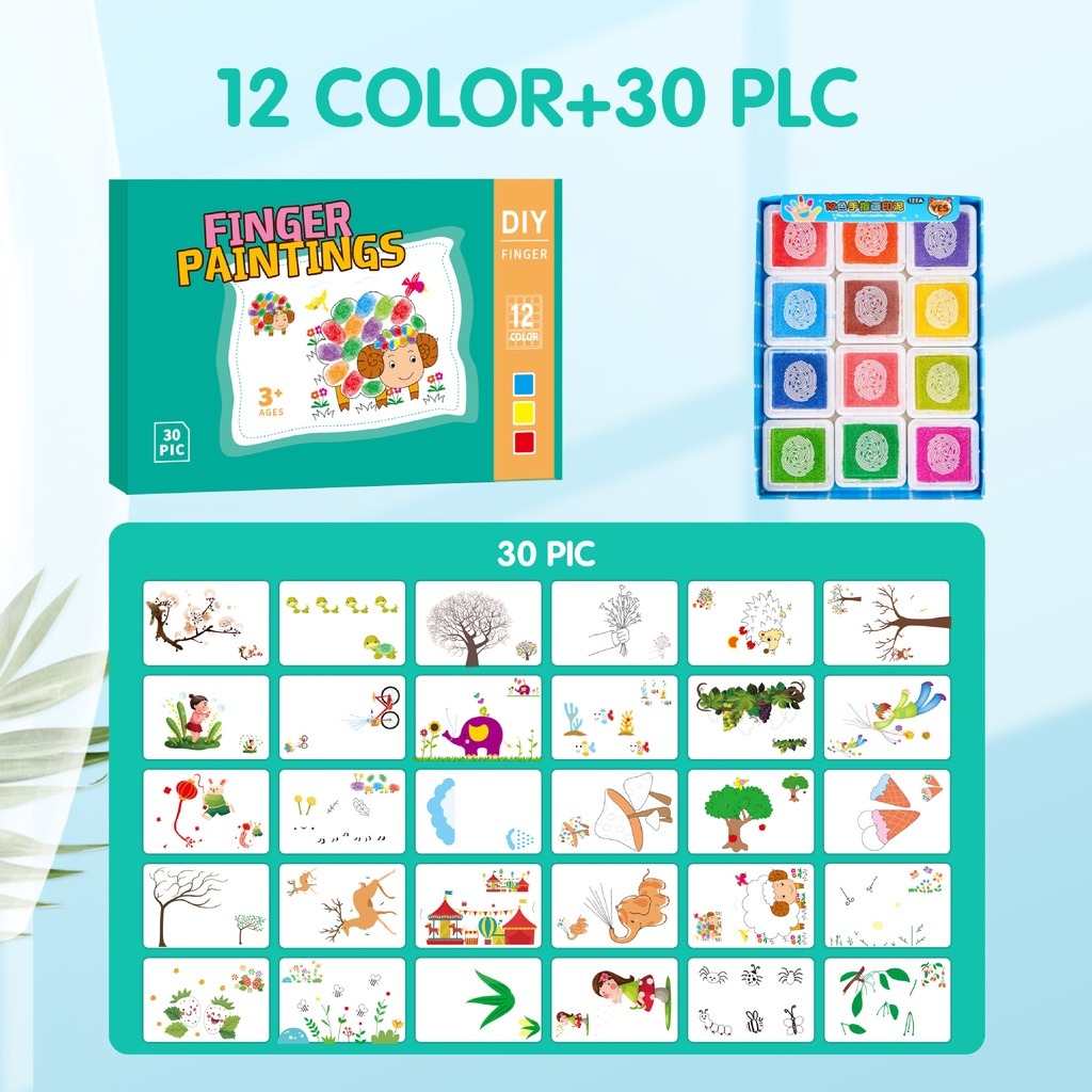 Finger Painting Coloring Painting Album Palm Stippling Toy Ink Pad ...