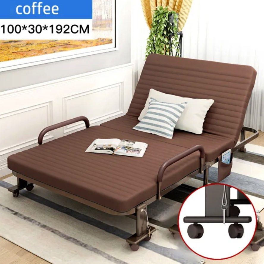 Foldable Bed Frame With Mattress | Portable Guest Bed | Reclining Nap ...