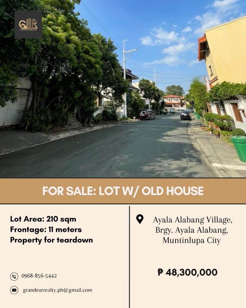 FOR SALE Lot w/ old house located at Ayala Alabang Village, Brgy. Ayala ...