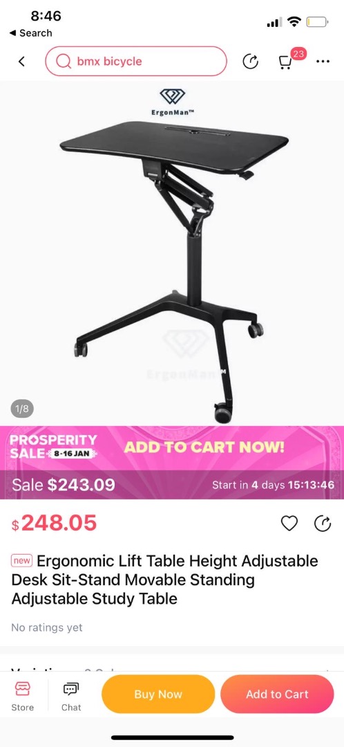 Height adjustment table, Furniture & Home Living, Furniture, Tables ...