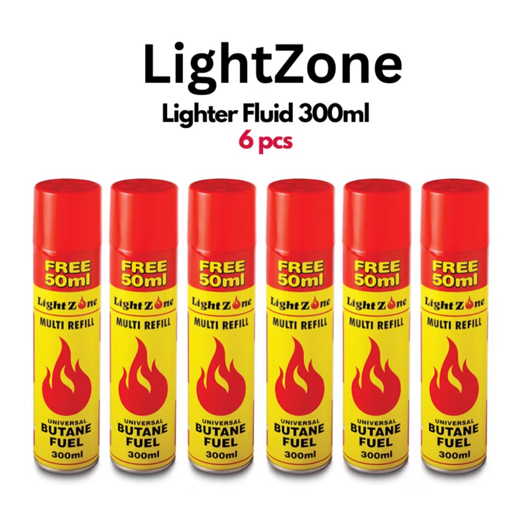 LIGHTZONE Universal Butane Fuel Multi Lighter Refill 300ml 6 pcs ...