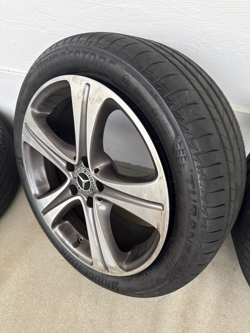 Original Mercedes-Benz 18-inch rims with Bridgestone Turanza tires ...