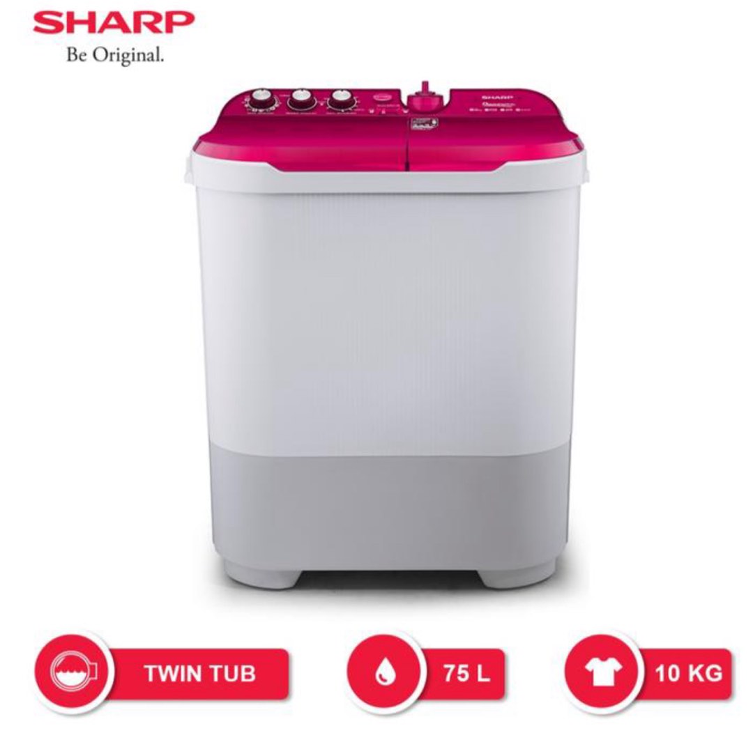 MESIN CUCI SHARP - DOLPHINWAVE ES-T1090 (2 TABUNG WARNA PINK ...