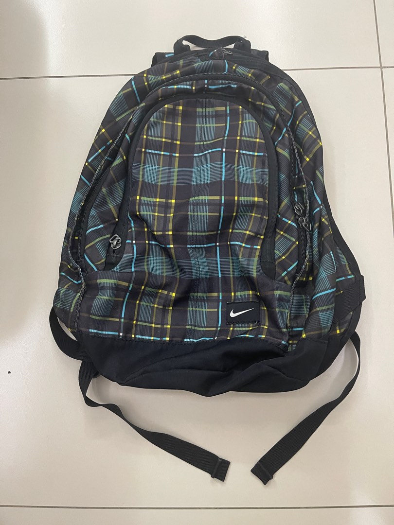 Nike Cordura Checkered Backpack - Green Yellow, Men's Fashion, Bags ...