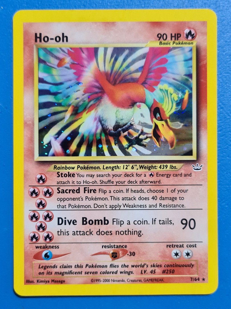 Pokemon TCG Card - Ho-oh Neo Revelation Set - 7/64 (Holo Unlimited ...