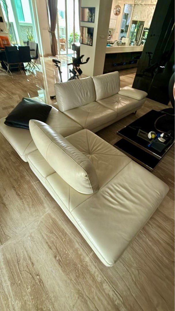 Rozel L Shaped Large Family Size Full Leather Sofa, Furniture & Home Living, Furniture, Sofas on ...