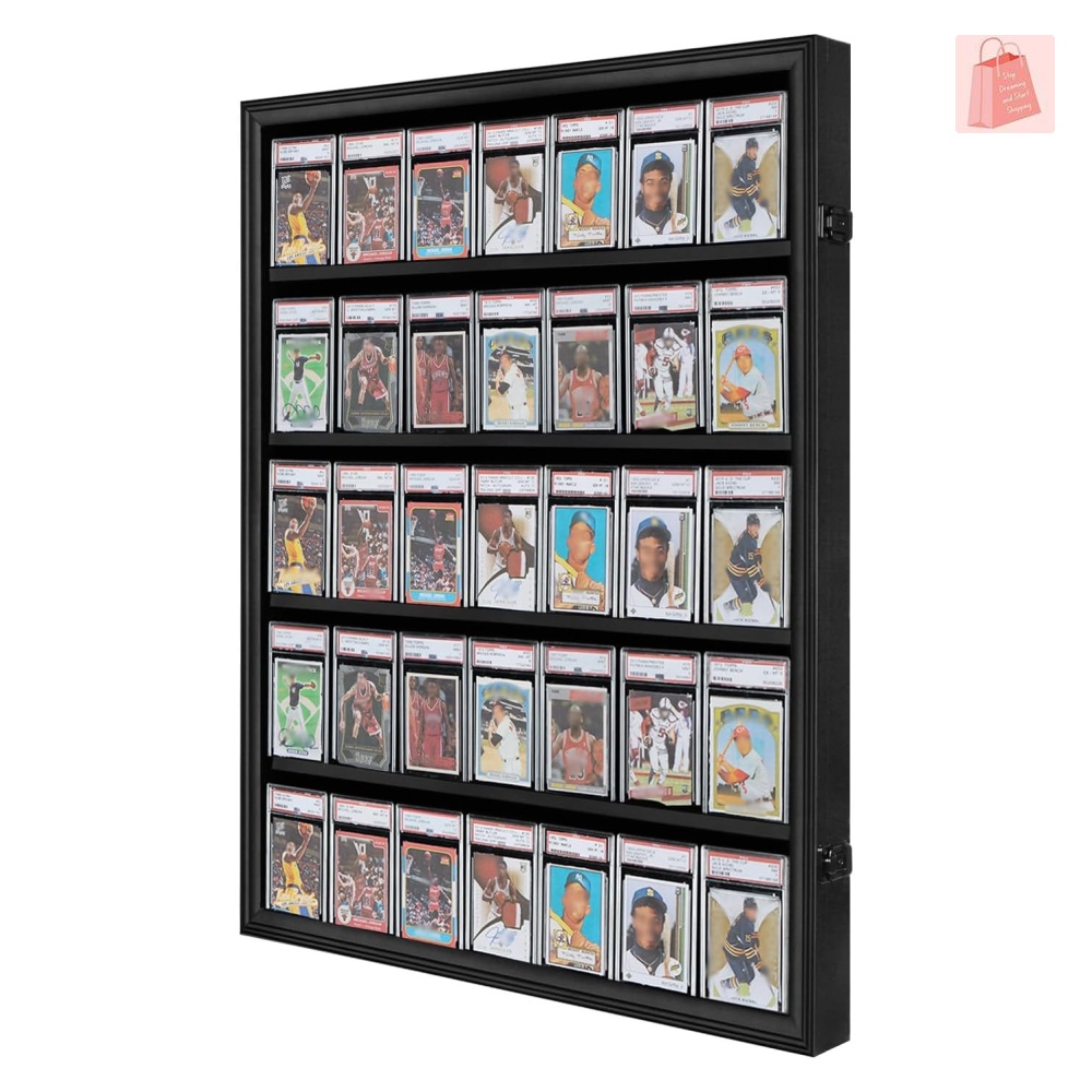 Sboitflmm 35 Graded Sports Card Display Case, Large Lockable Baseball ...