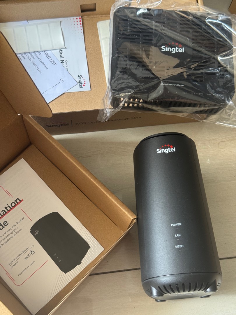 Singtel optical network Router & wifi 6 Router, Computers & Tech, Parts ...