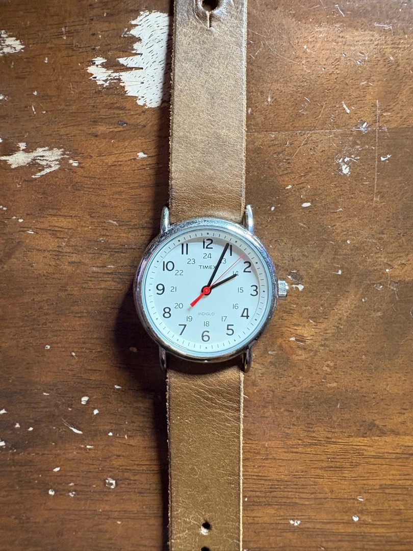 38mm Timex weekender with custom leather strap, Men's Fashion, Watches ...