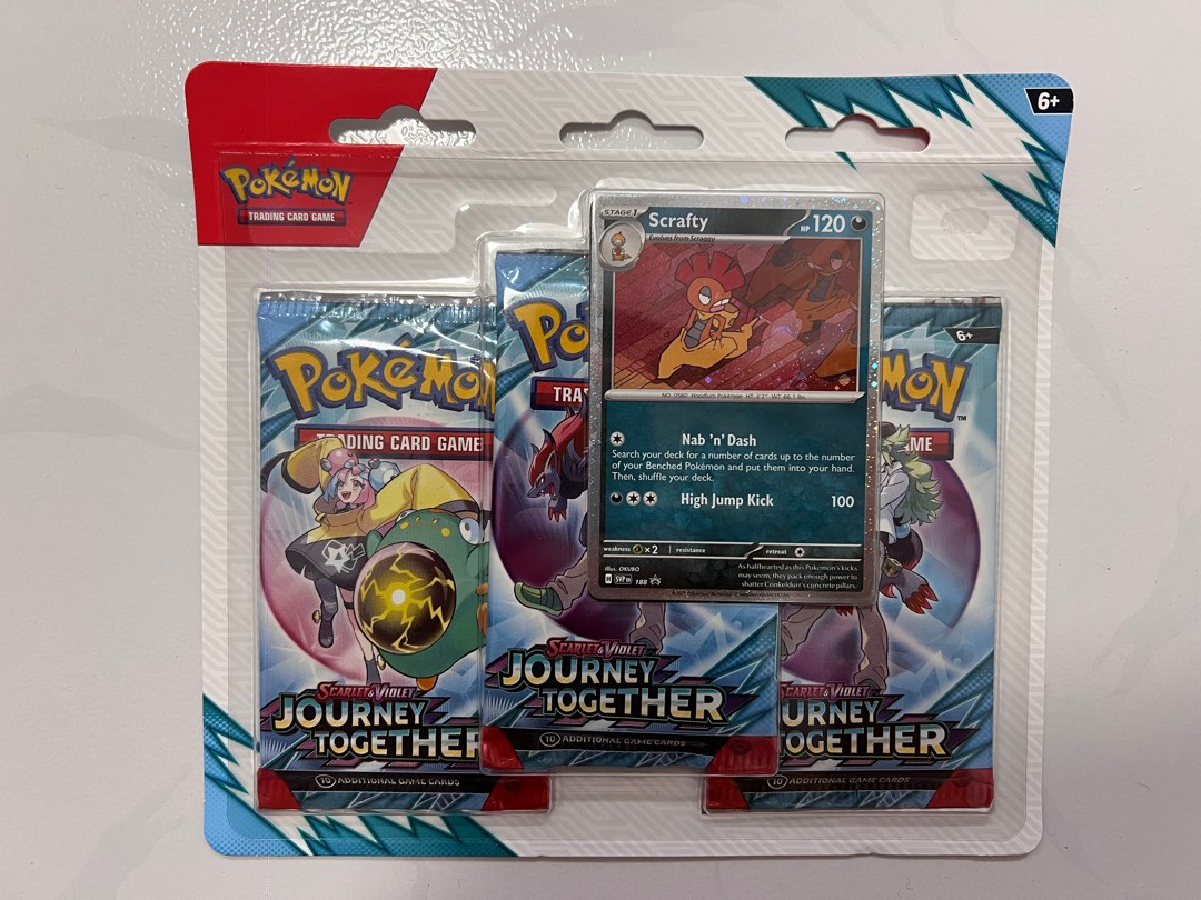 WTS Journey Together 3-pack Blister (Scrafty Promo) (Tags: Pokemon ...