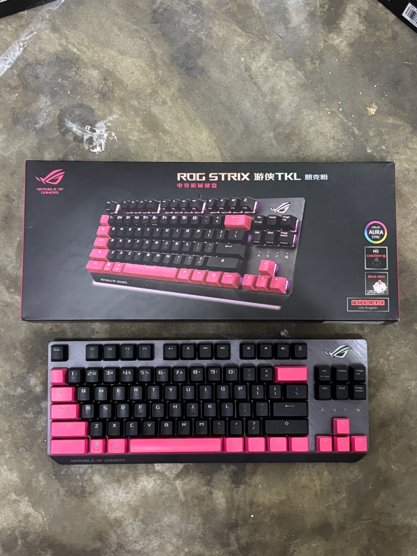 ASUS ROG Strik Pink Keyboard X803, Computers & Tech, Parts ...