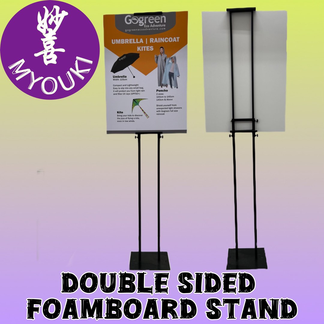 Adjustable Double-Sided Foamboard Stand (Black/White), Hobbies & Toys ...