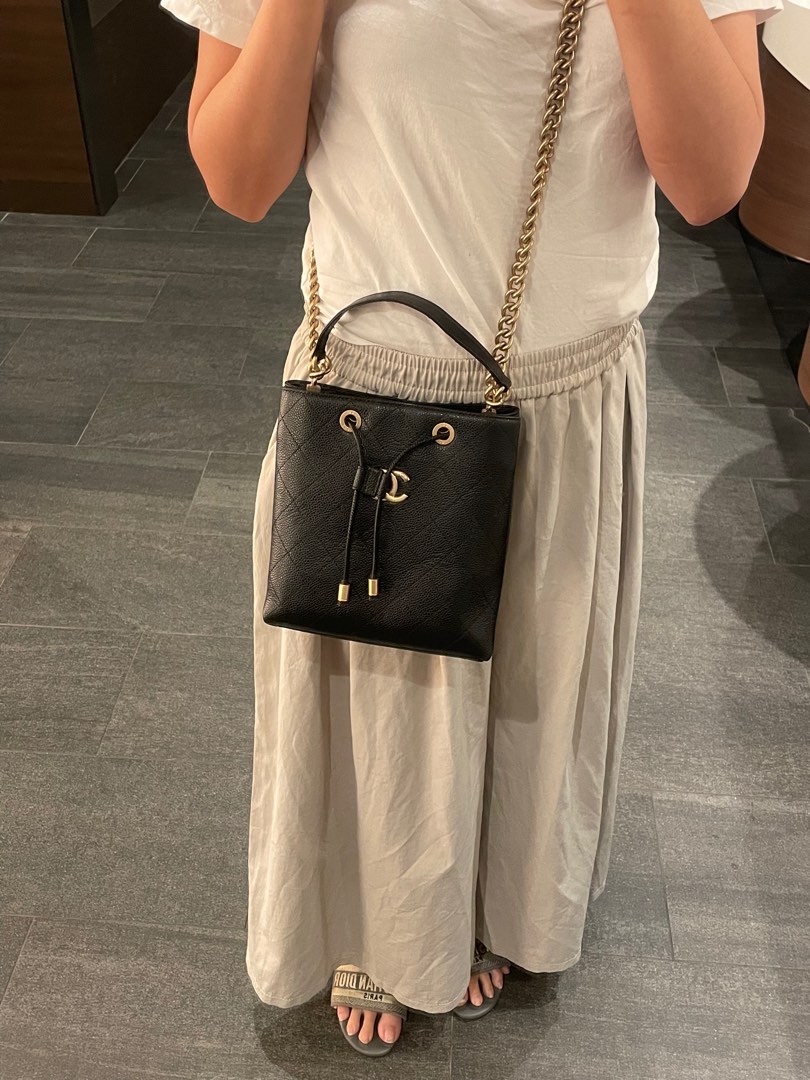 Cc black leather caviar bucket bag, Women's Fashion, Bags & Wallets ...