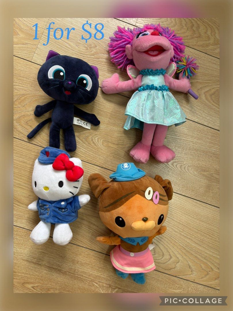 Clearing toys hello kitty /sharks / mushrooms/octopus/ white tiger ...